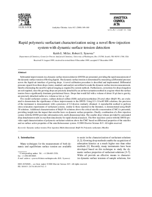(PDF) Rapid polymeric surfactant characterization using a novel flow-injection system with ...