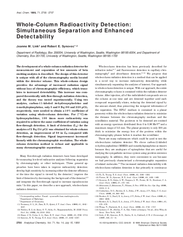 (PDF) Whole-Column Radioactivity Detection: Simultaneous Separation and ...