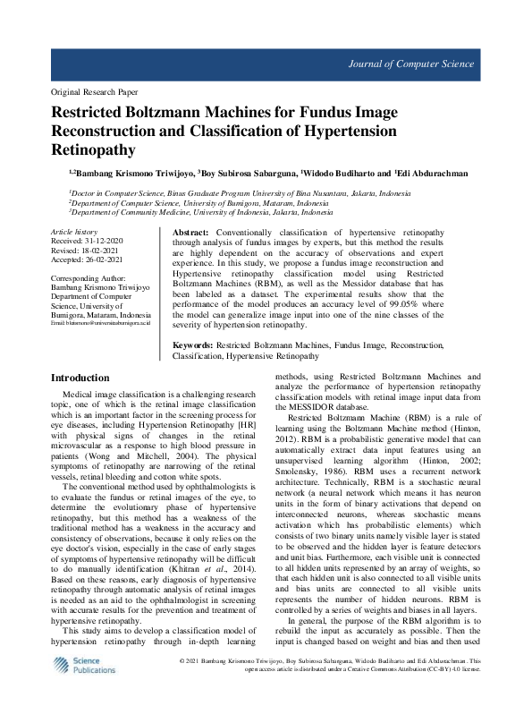(PDF) Restricted Boltzmann Machines for Fundus Image Reconstruction and ...