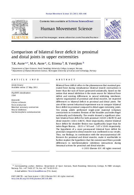 (PDF) Comparison of bilateral force deficit in proximal and distal ...