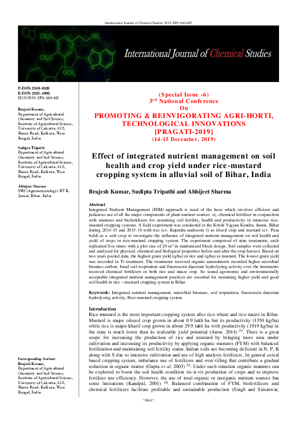(PDF) Effect of integrated nutrient management on soil health and crop ...