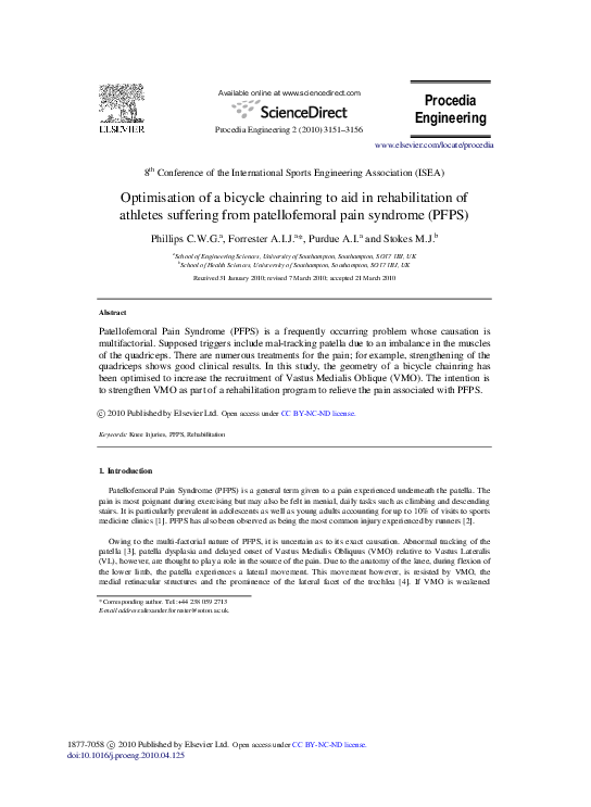 (PDF) Optimisation of a bicycle chainring to aid in rehabilitation of ...