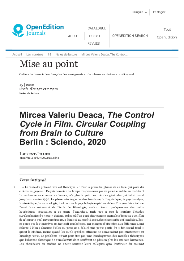 (PDF) Mircea Valeriu Deaca, The Control Cycle in Film Circular Coupling ...