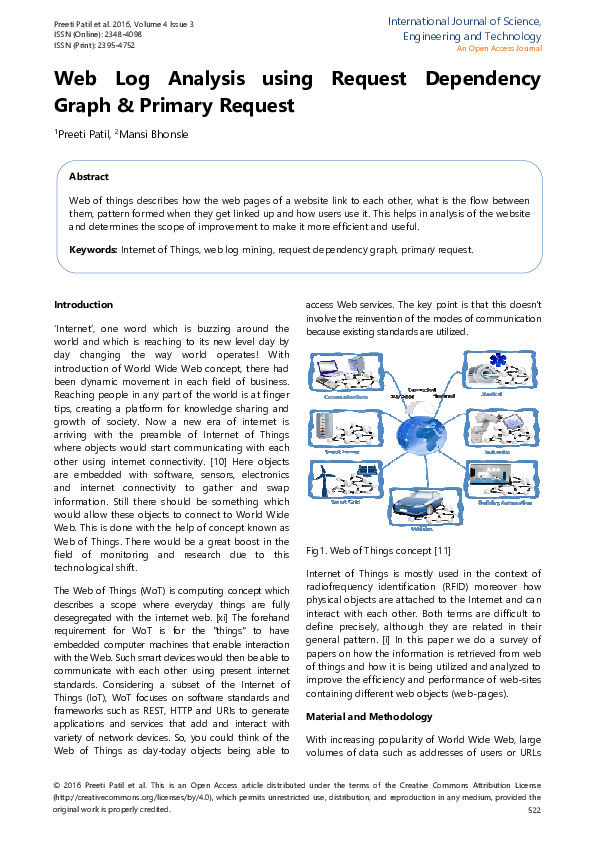 (PDF) Web Log Analysis using Request Dependency Graph & Primary Request