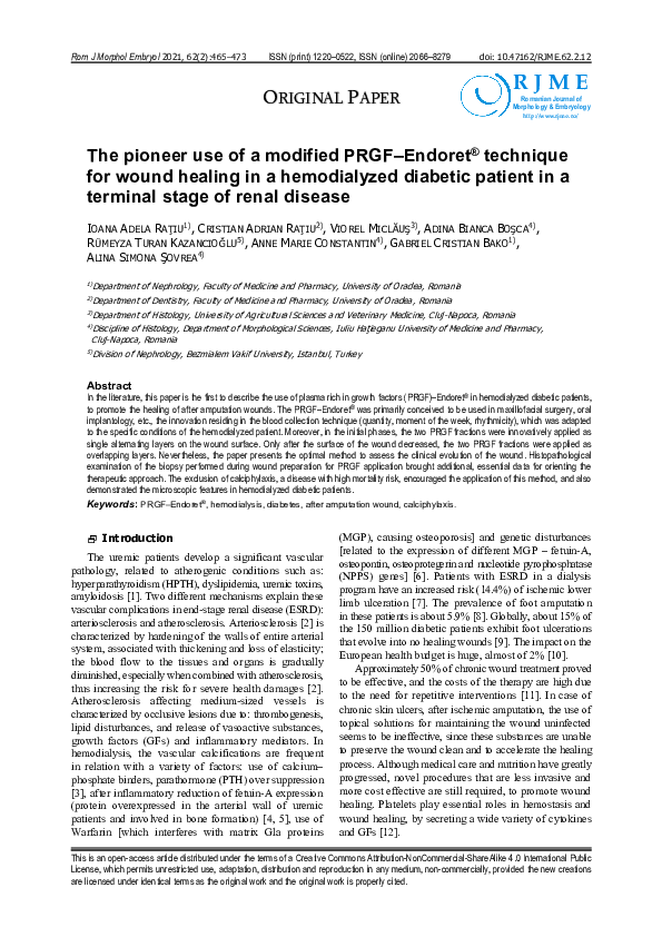(PDF) The pioneer use of a modified PRGF-Endoret® technique for wound ...