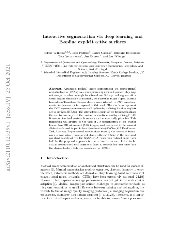 Pdf Interactive Segmentation Via Deep Learning And B Spline Explicit Active Surfaces