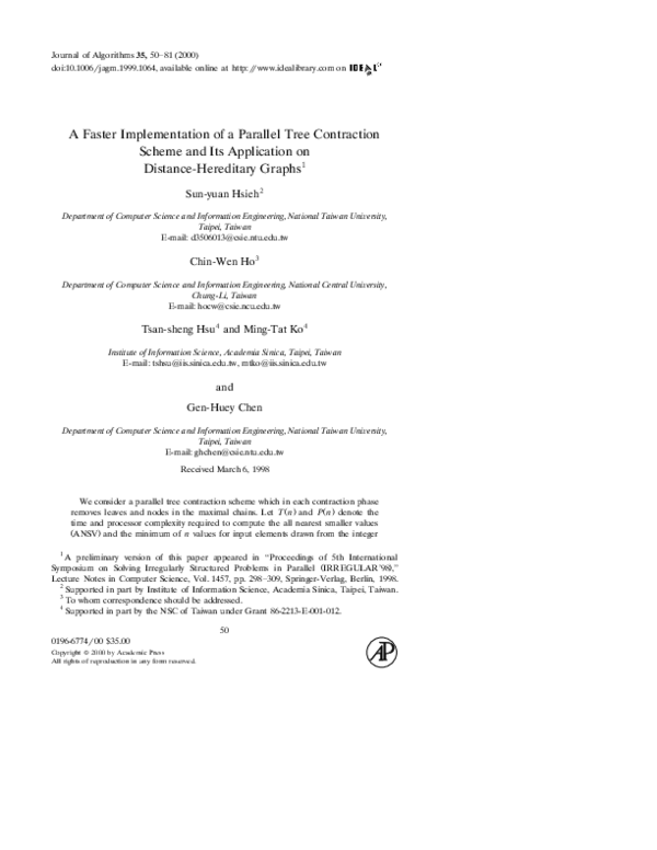 Pdf A Faster Implementation Of A Parallel Tree Contraction Scheme And Its Application On 4865