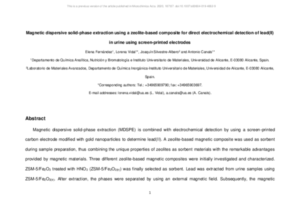 (PDF) Magnetic dispersive solid-phase extraction using a zeolite-based composite for direct ...