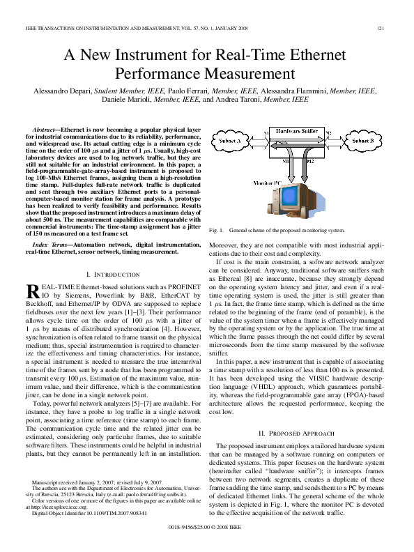 (PDF) A New Instrument for Real-Time Ethernet Performance Measurement