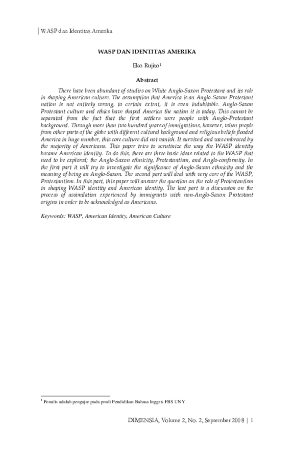 (PDF) Wasp Dan Identitas Amerika