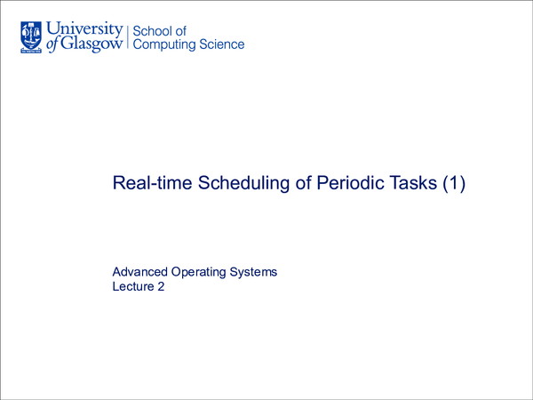 (PDF) Scheduling Periodic Tasks