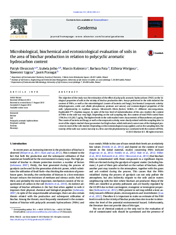 (PDF) Microbiological, biochemical and ecotoxicological evaluation of soils in the area of ...