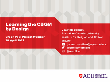 (PDF) Learning the CBGM by Design