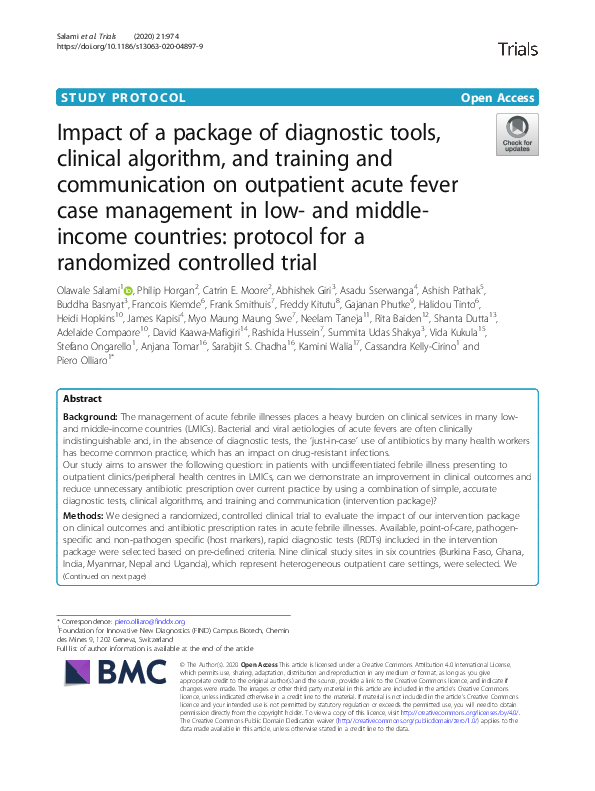 (PDF) Improving Acute Fever Management in LMICs