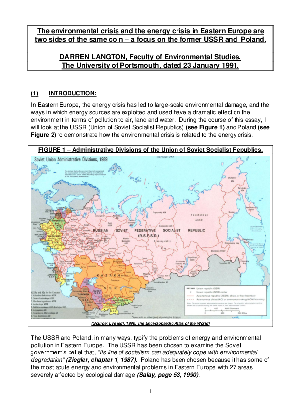 (PDF) A historical perspective on the environmental and energy crises ...