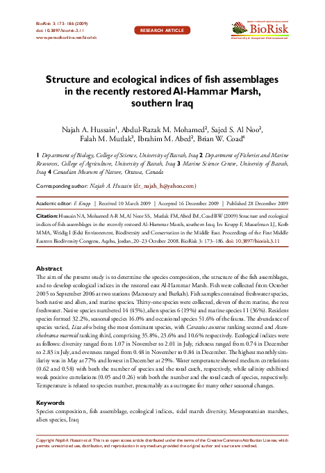 (PDF) Structure and ecological indices of the fish assemblage of the ...