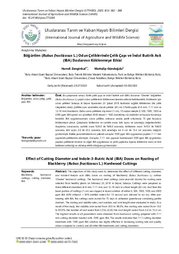(PDF) Böğürtlen (Rubus fructicosus L.) Odun Çeliklerinde Çelik Çapı ve ...