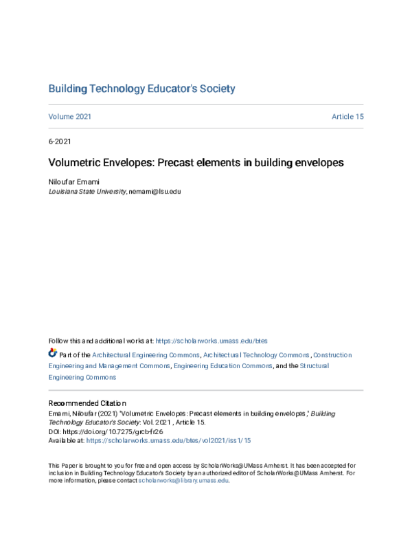 (PDF) Volumetric Envelopes: Precast elements in building envelopes