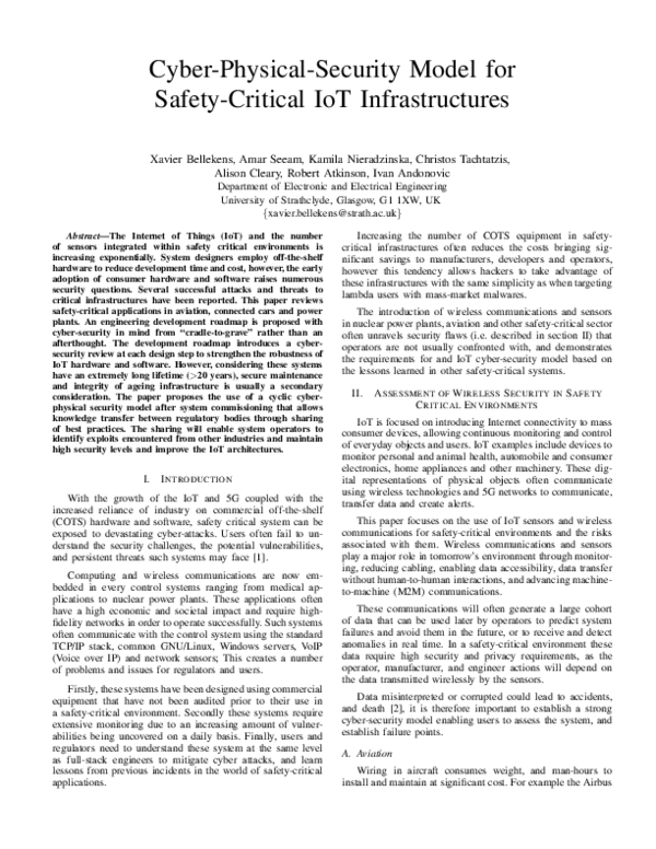 (PDF) Cyber-Physical-Security Model for Safety-Critical IoT Infrastructures