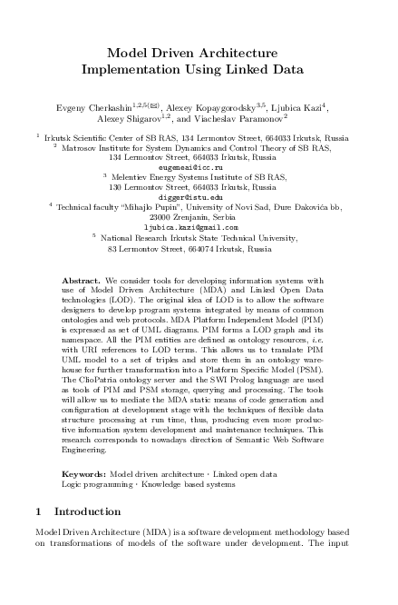 (PDF) Model Driven Architecture Implementation Using Linked Data