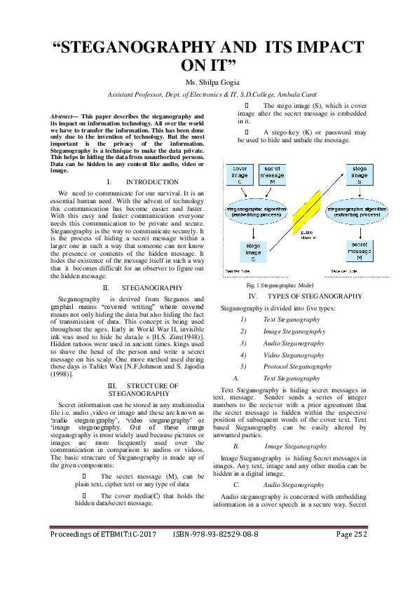 (PDF) ― STEGANOGRAPHY AND ITS IMPACT ON IT ‖ Ms
