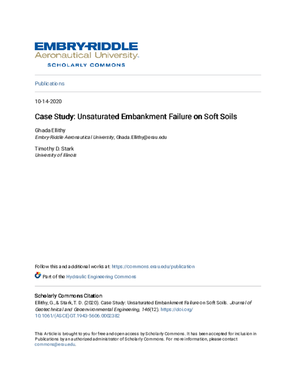 (PDF) Case Study: Unsaturated Embankment Failure on Soft Soils