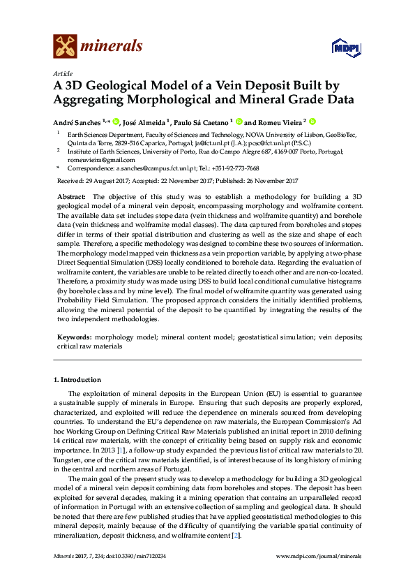 (PDF) A 3D Geological Model of a Vein Deposit Built by Aggregating ...