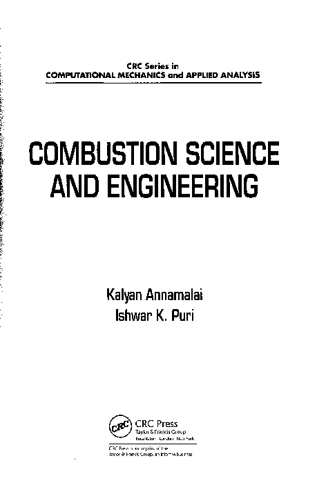 (PDF) Combustion Science and Engineering