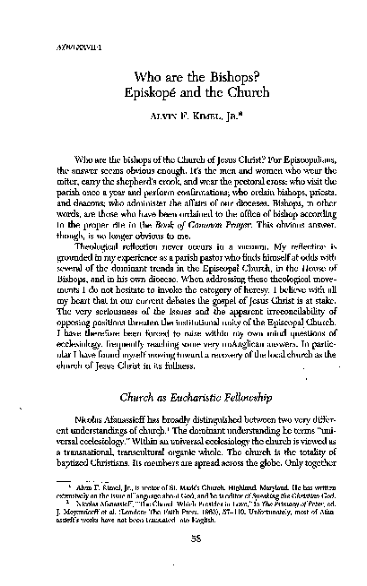 (PDF) Who Are the Bishops?
