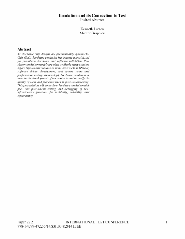 (PDF) Emulation and its connection to test