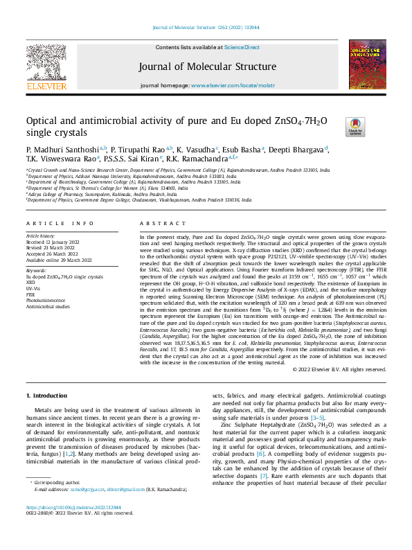 (PDF) Journal of Molecular Structure