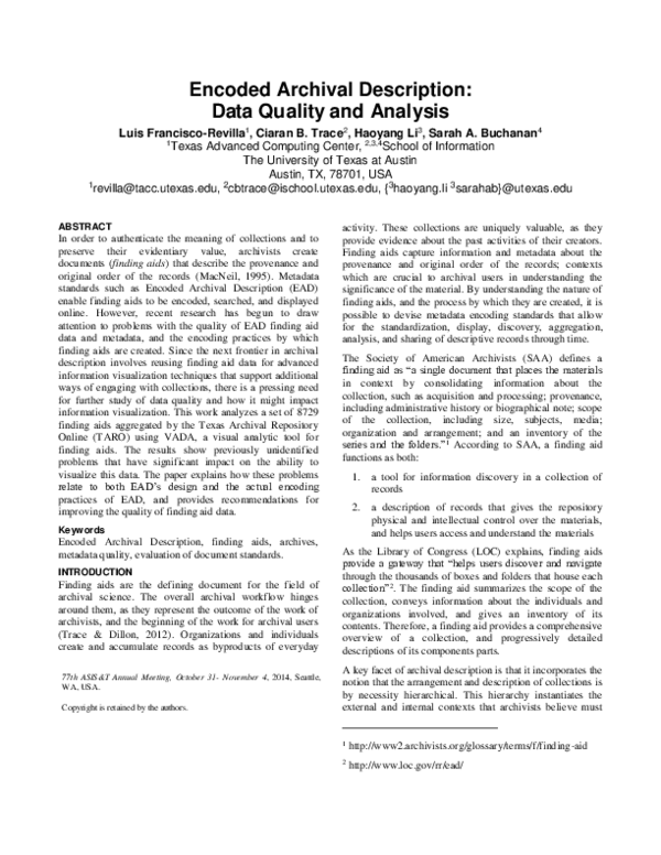 Encoded Archival Description