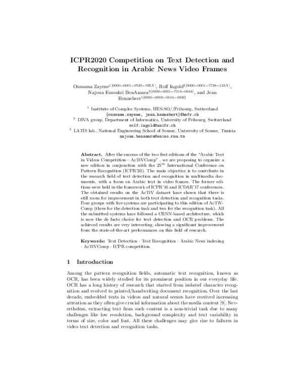 (PDF) ICPR2020 Competition on Text Detection and Recognition in Arabic ...