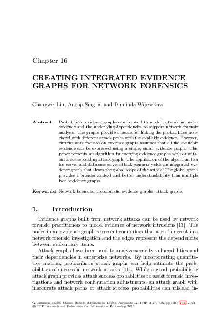 (PDF) Creating Integrated Evidence Graphs for Network Forensics