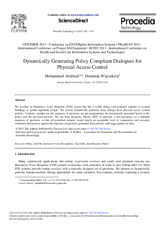 (PDF) Dynamically Generating Policy Compliant Dialogues for Physical ...