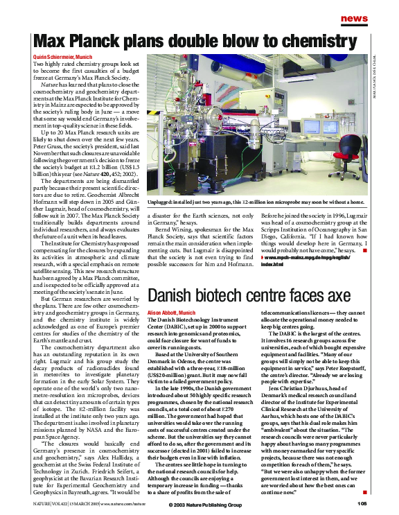 (PDF) Danish biotech centre faces axe