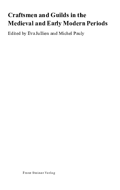 (PDF) Craftsmen and Guilds in the Medieval and Early Modern Periods