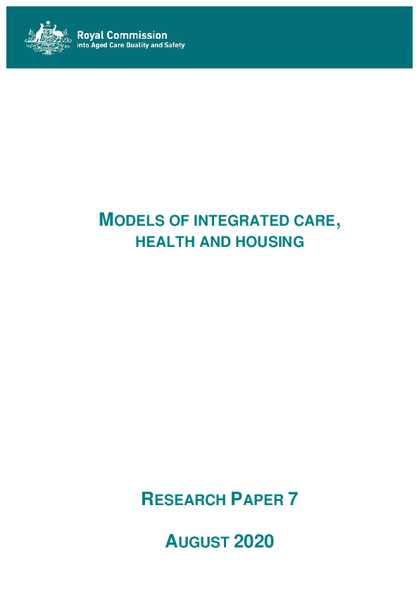 (PDF) Models of Integrated Care, Health and Housing: Report prepared ...