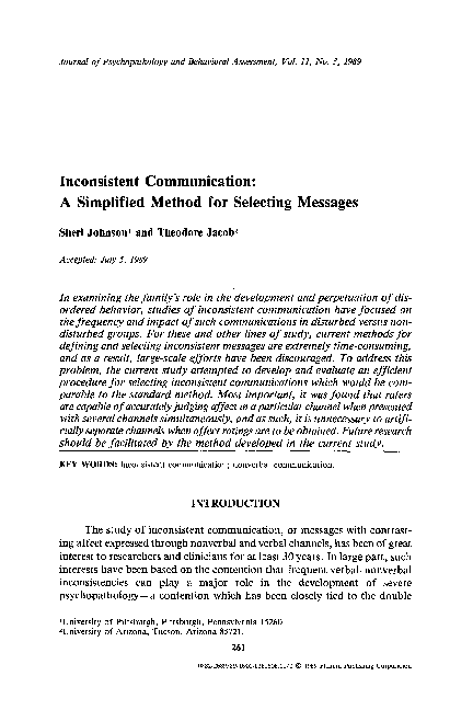 (PDF) Inconsistent communication: A simplified method for selecting ...