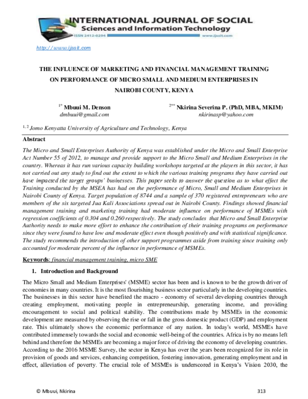 (PDF) Impact of Management Practices on Micro and Small Enterprise (MSEs) Performance in ...