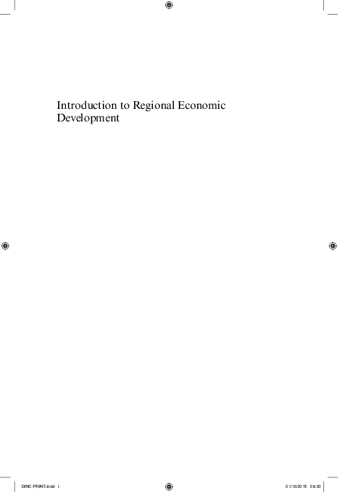 (PDF) Regional Economic Development: Theories, Governance, and Tools