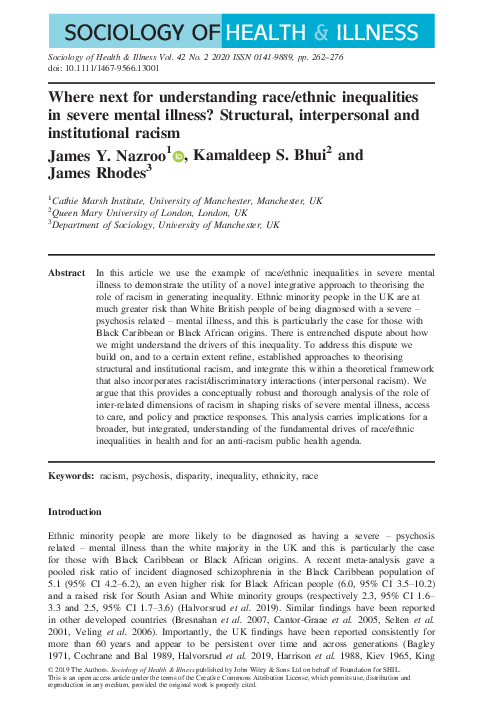 (PDF) Where next for understanding race/ethnic inequalities in severe ...