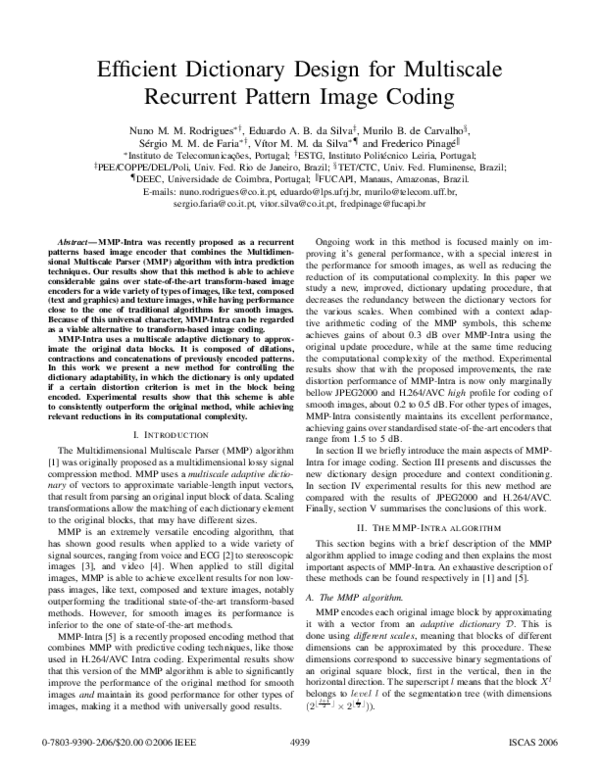 Pdf Efficient Dictionary Design For Multiscale Recurrent Pattern Image Coding 