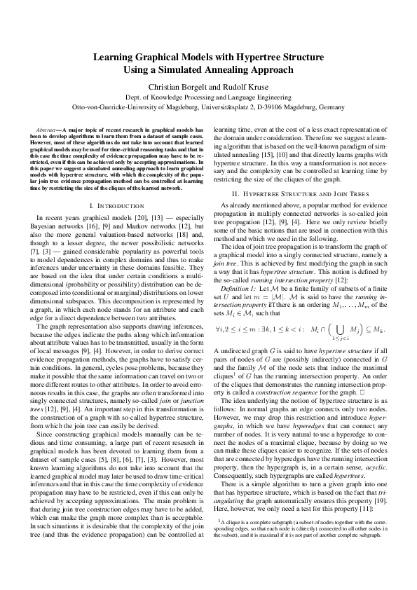(PDF) Learning Graphical Models With Hypertree Structure Using a ...