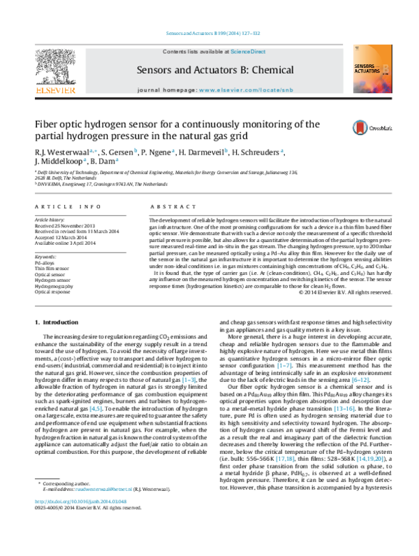 (PDF) Fiber optic hydrogen sensor for a continuously monitoring of the ...
