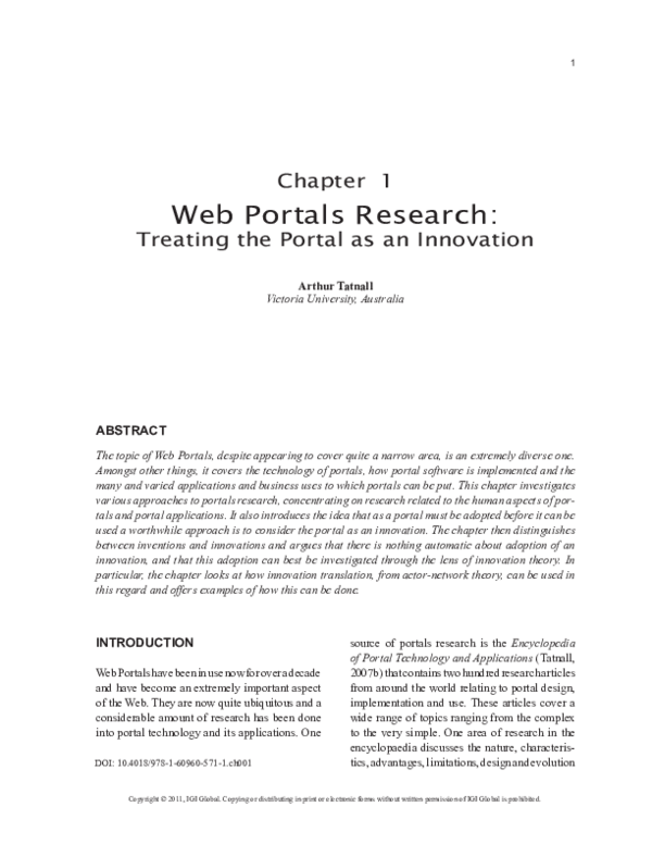 (PDF) Web Portals Research
