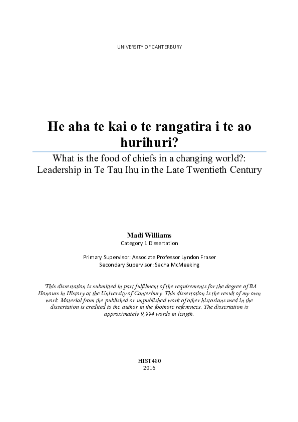 (PDF) He aha te kai o te rangatira i te ao hurihuri? : what is the food ...