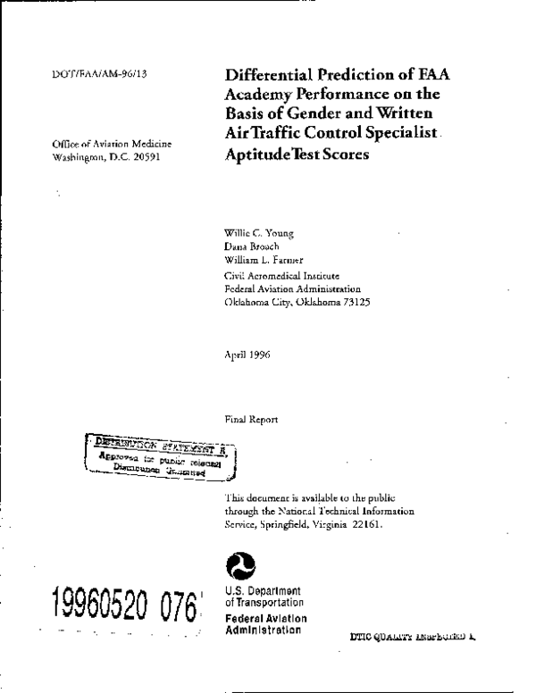 (PDF) Differential prediction of FAA Academy performance on the basis ...
