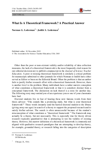 Pdf What Is A Theoretical Framework A Practical Answer