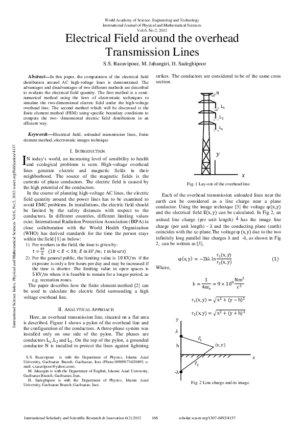 (PDF) Electrical Field Around The Overhead Transmission Lines